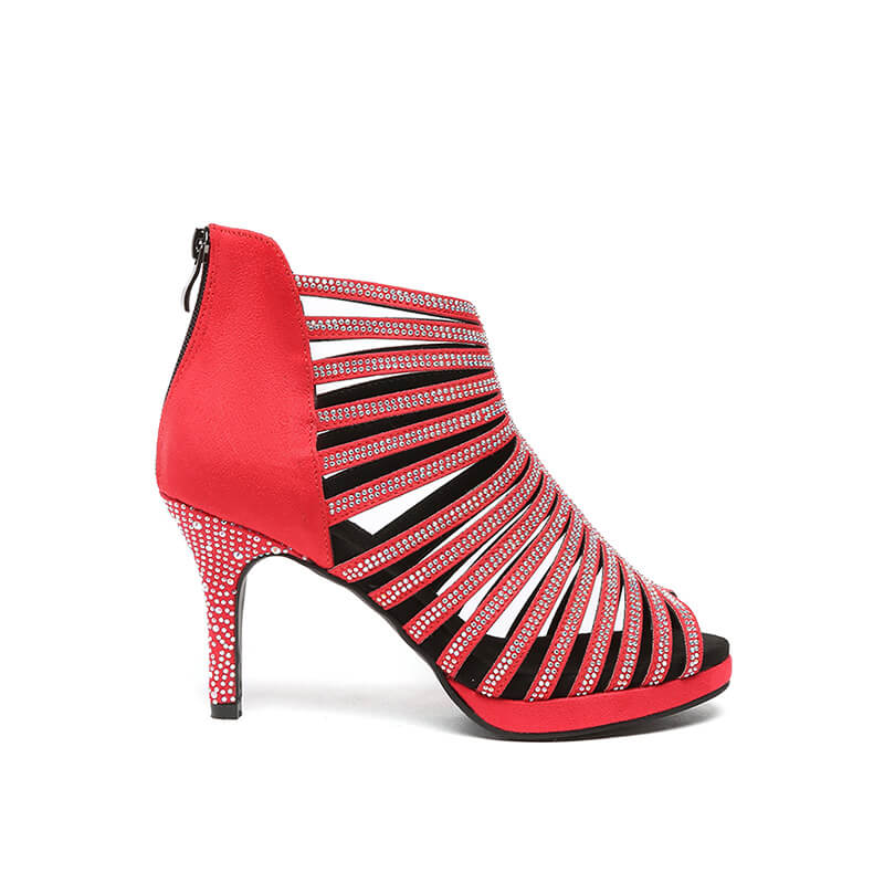 Women's Fashion Hollow Rhinestone Dance Boots