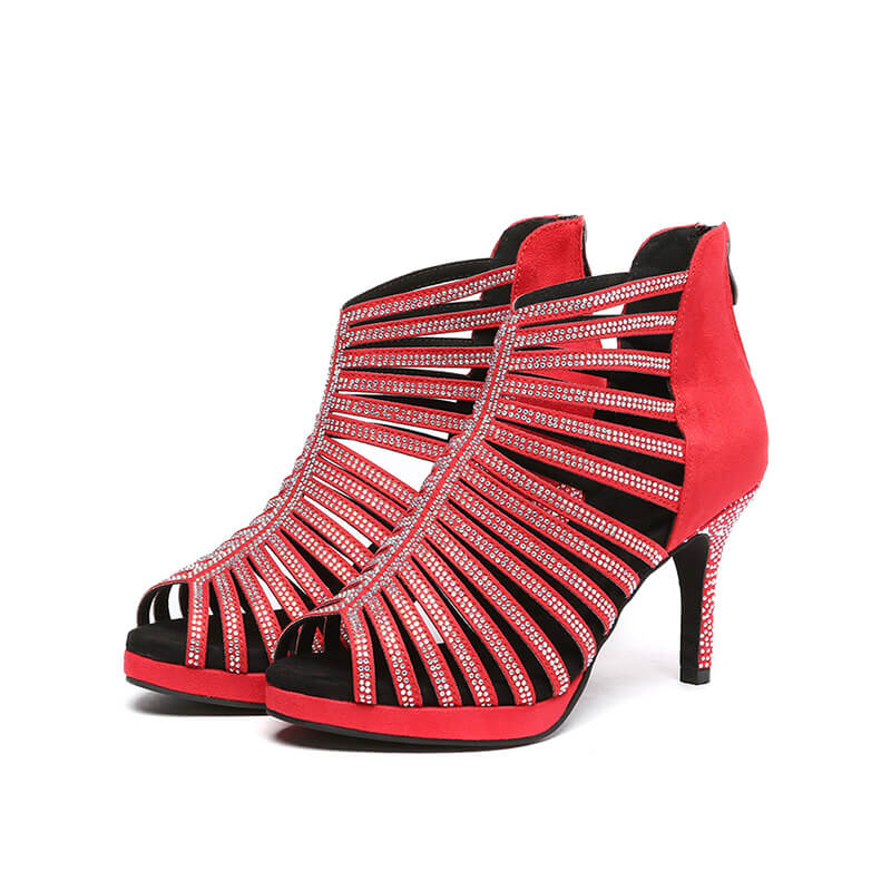 Women's Fashion Hollow Rhinestone Dance Boots